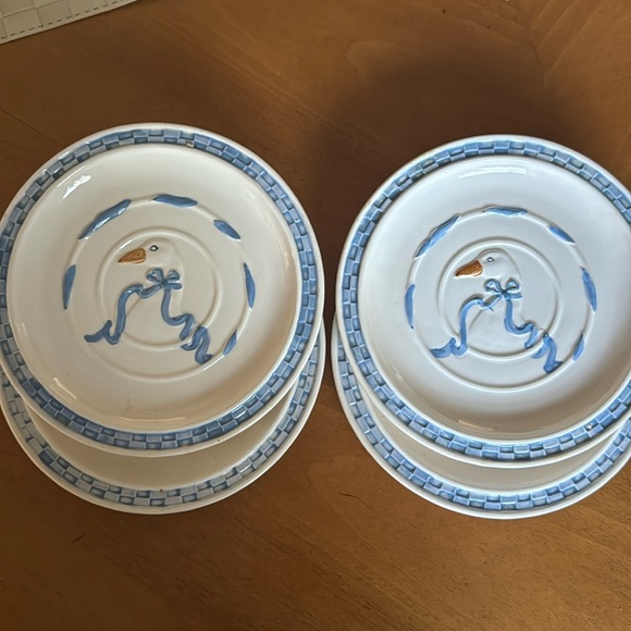 Vintage | Dining | Vintage Howard Kaplans White Goose Blue Ribbon ...